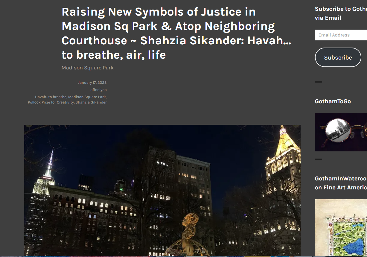 Raising New Symbols of Justice in Madison Sq Park & Atop Neighboring ...